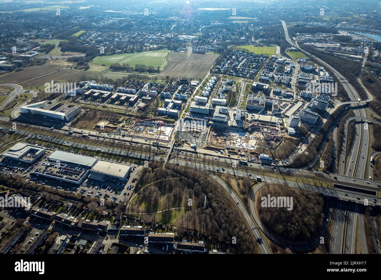 Aerial view, City Crone East, Federal Highway B1, A40 and B236, Aerial ...