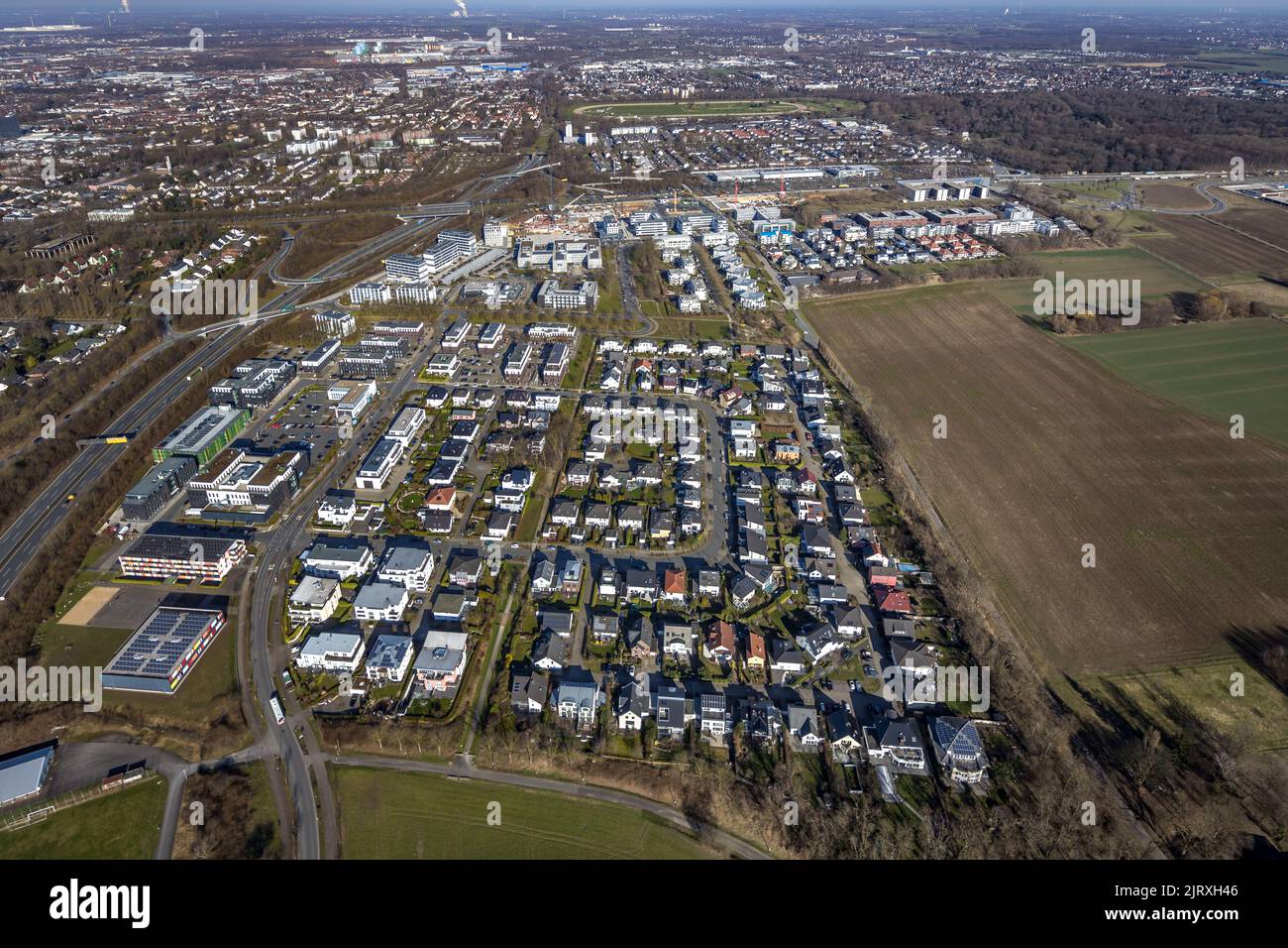 Aerial view, Stadtkrone-Ost, Bundesstraße B1, A40 und B236, Dortmund ...