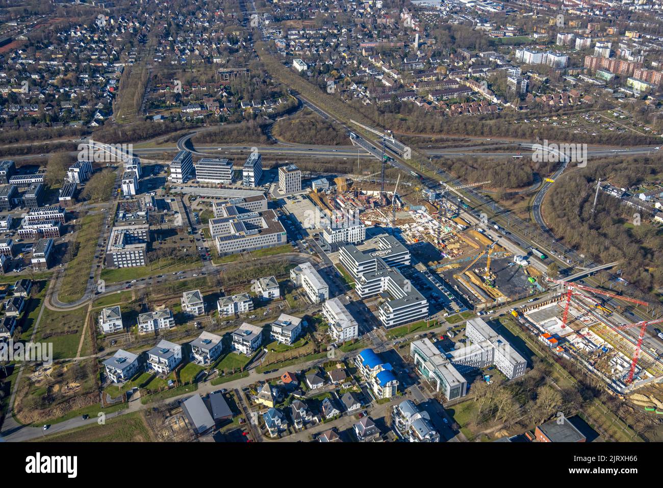 Aerial view, Stadtkrone-Ost, Bundesstraße B1, A40 und B236, Dortmund ...