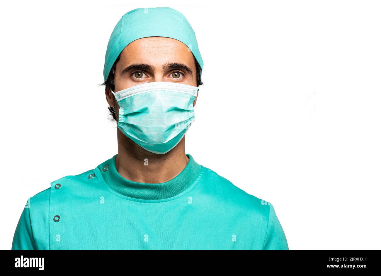 Male surgeon isolated on white Stock Photo - Alamy