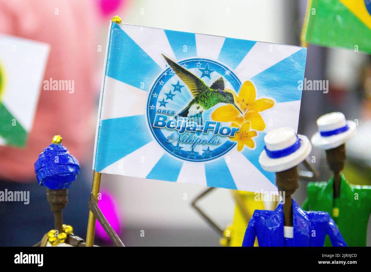 Flag of Samba school Beija Flor, Rio de Janeiro, Brazil -July 13, 2017 ...