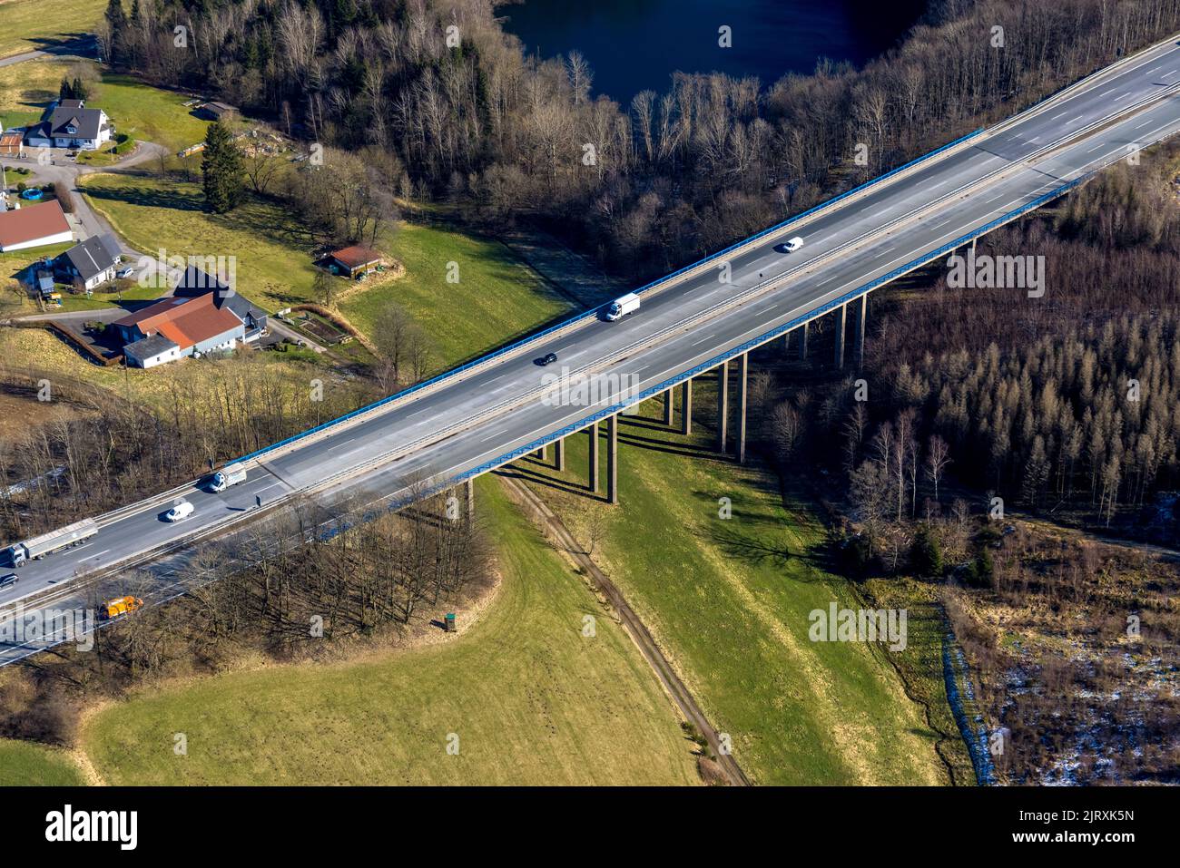 Freeway bridge viaduct ludespert of the freeway a45 sauerlandlinie hi ...