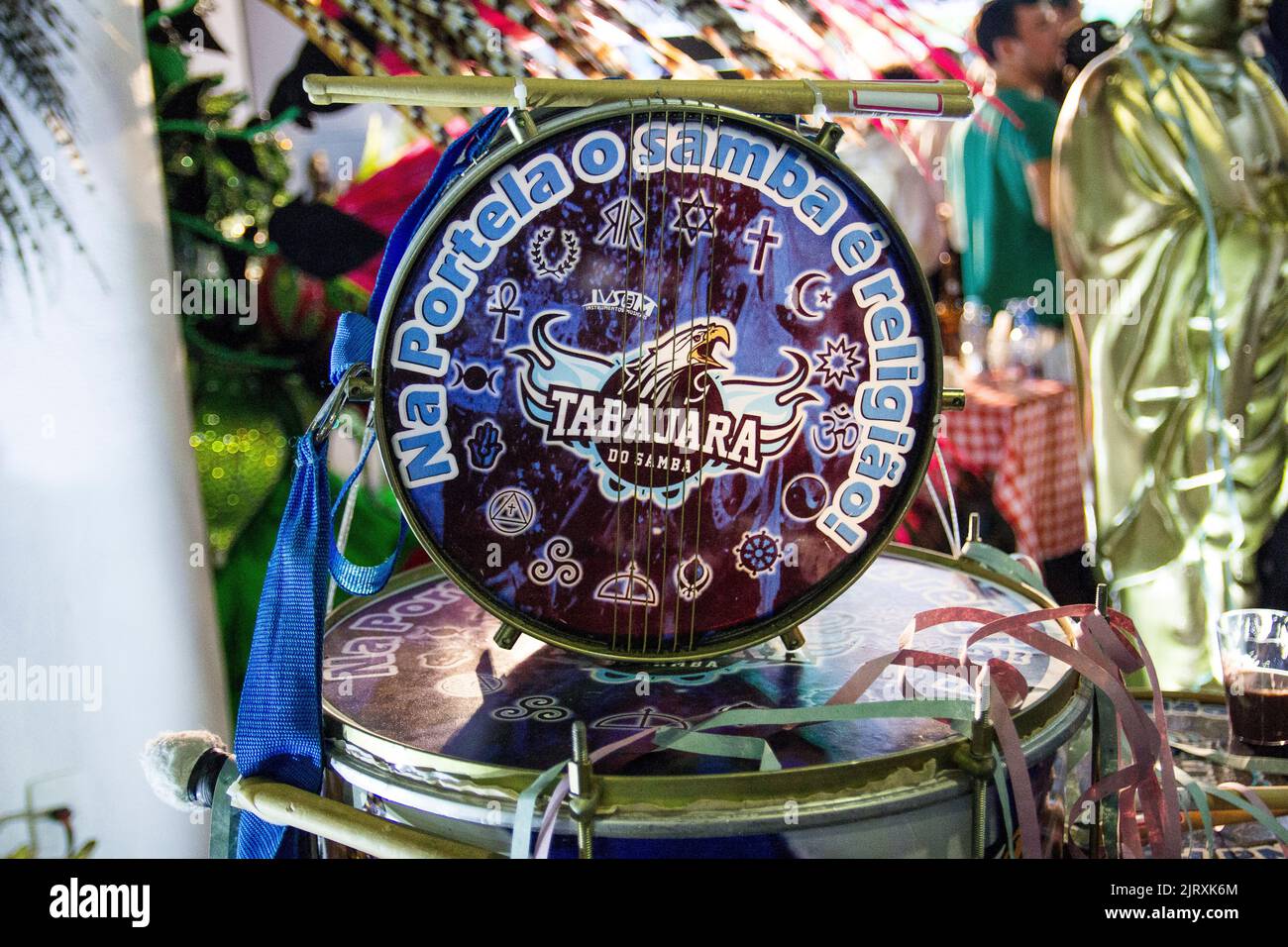 Drum of the Portela Samba School known as tabajara do sambai, Rio de ...