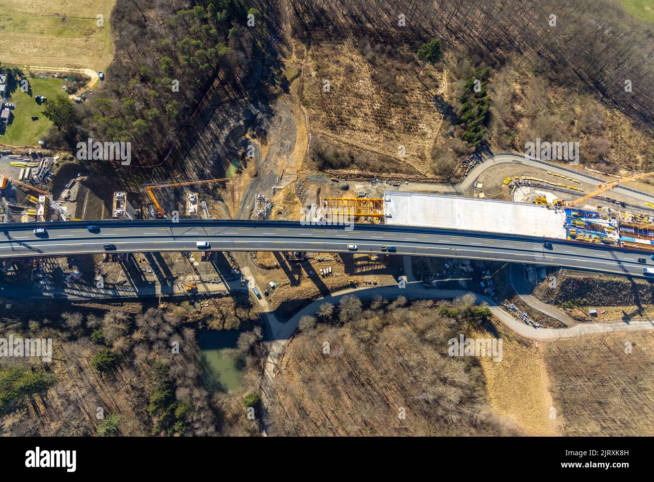 Freeway bridge viaduct Onsbach of the freeway A45 Sauerlandlinie ...