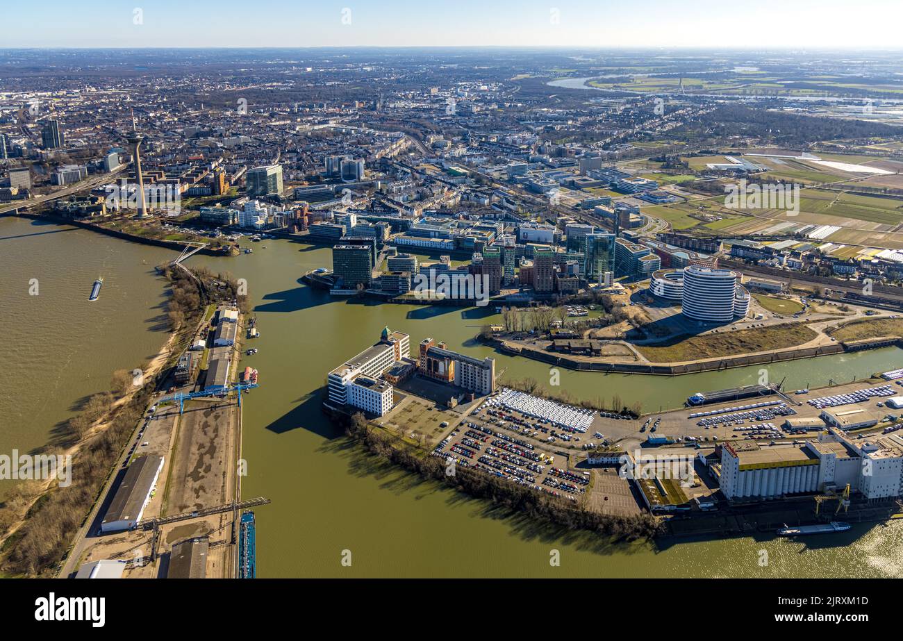 Luftaufnahme, Medienhafen, Hyatt Regency Düsseldorf, Julo-Levin-Ufer ...