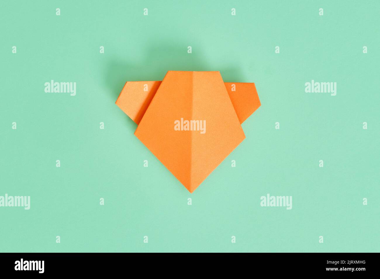 Origami Bear. Step-by-step photo instruction on a green background. DIY ...