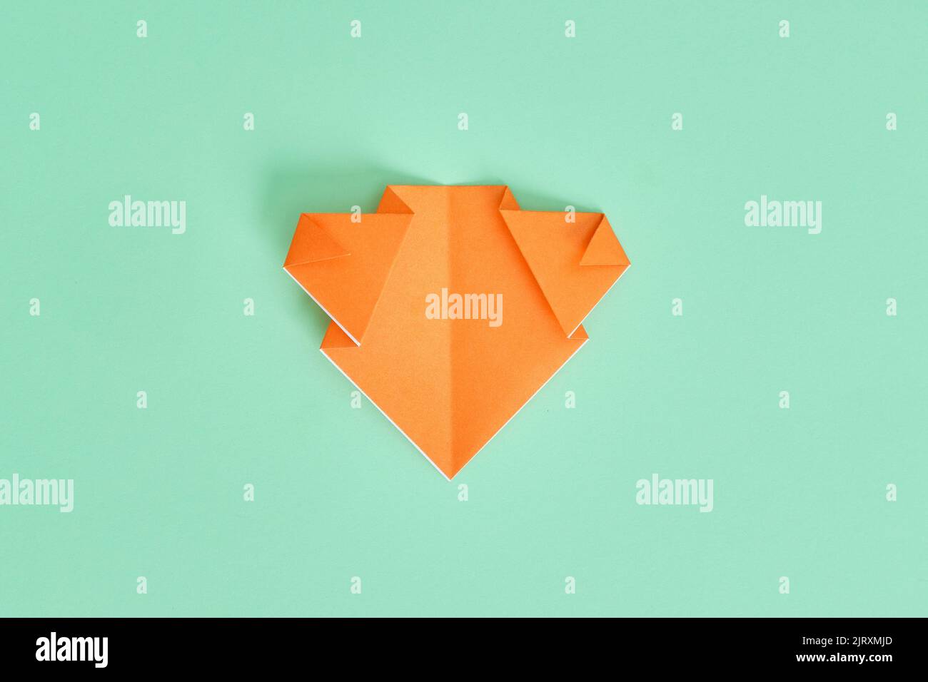 Origami Bear. Step-by-step photo instruction on a green background. DIY ...