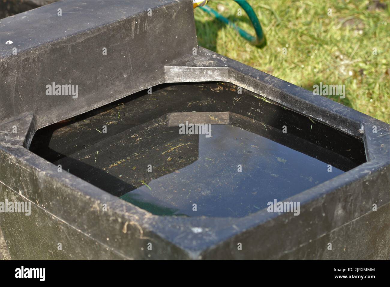 Horses water trough in a field. Equestrian Stock Photo - Alamy
