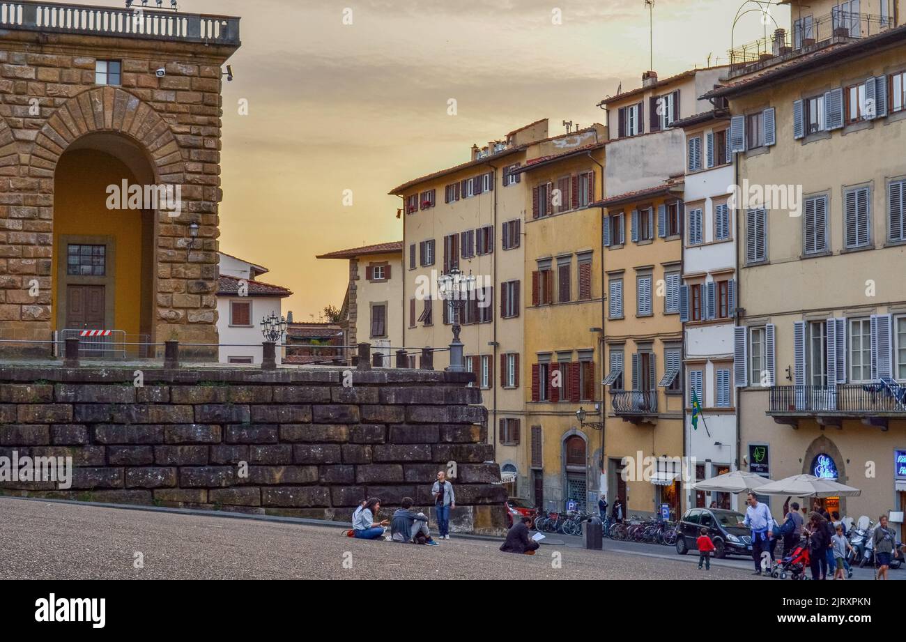 The view of urban life on the streets in Florence, Italy Stock Photo ...