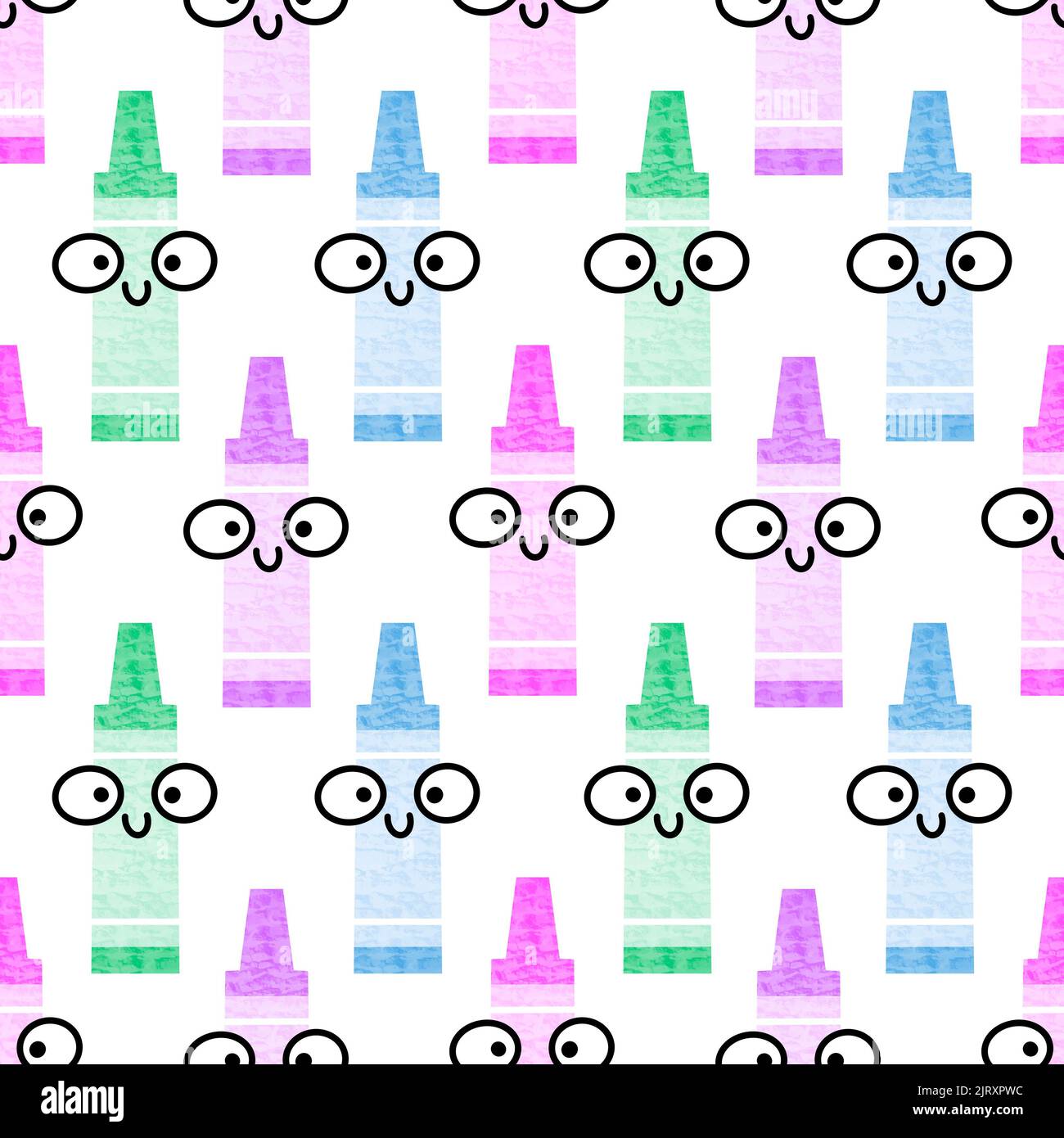 Back to school seamless cartoon color pencil pattern for kids clothes ...