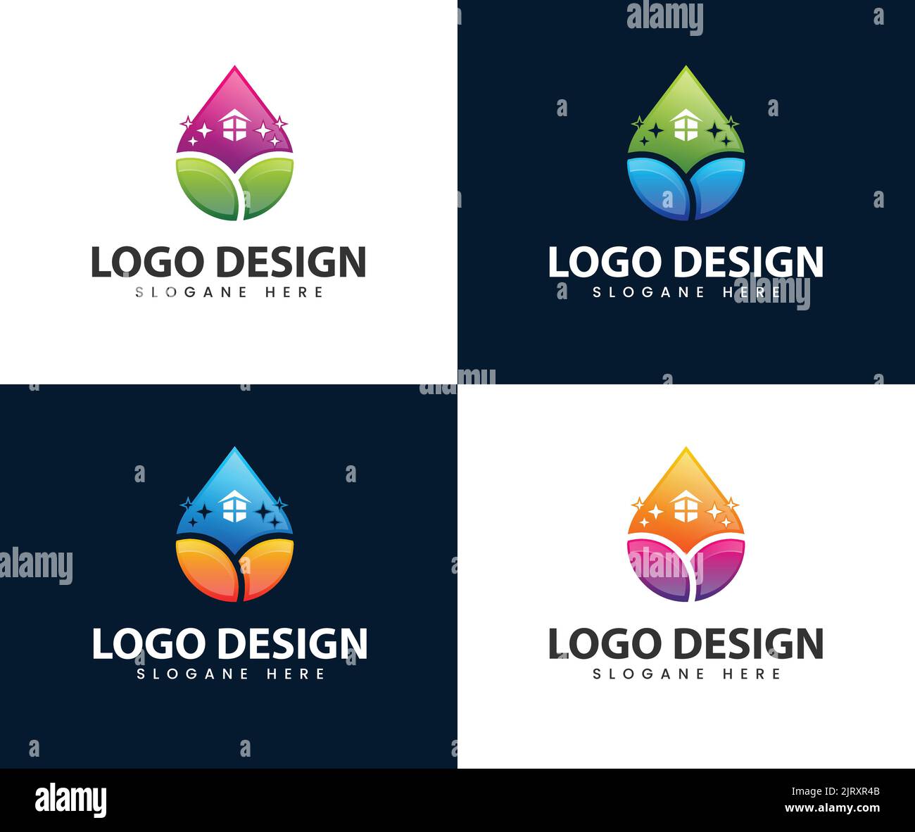 Natural home cleaning logo design. Cleaning logo and symbol ilustration ...