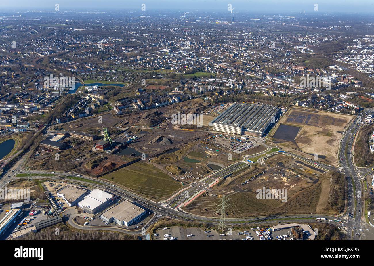 Aerial view, building area Stadtquartier Essen 51, Helenenstraße, on ...
