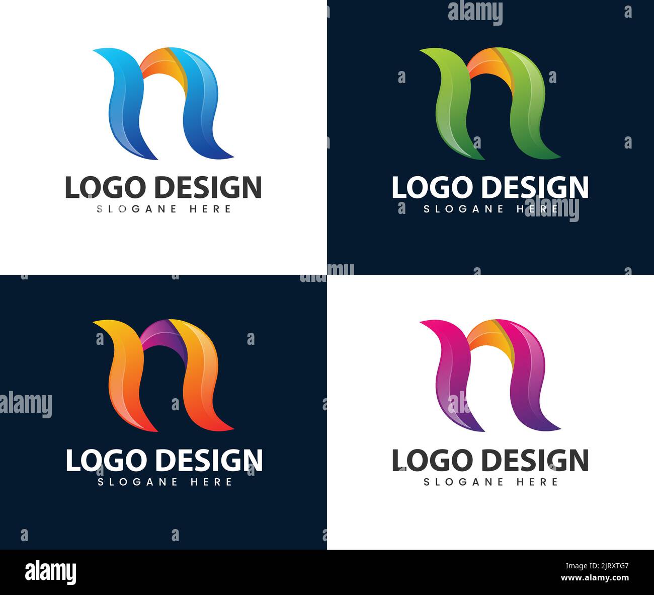 Initial letter mark n logo design. letter N for modern shape logo unique design Stock Vector ...