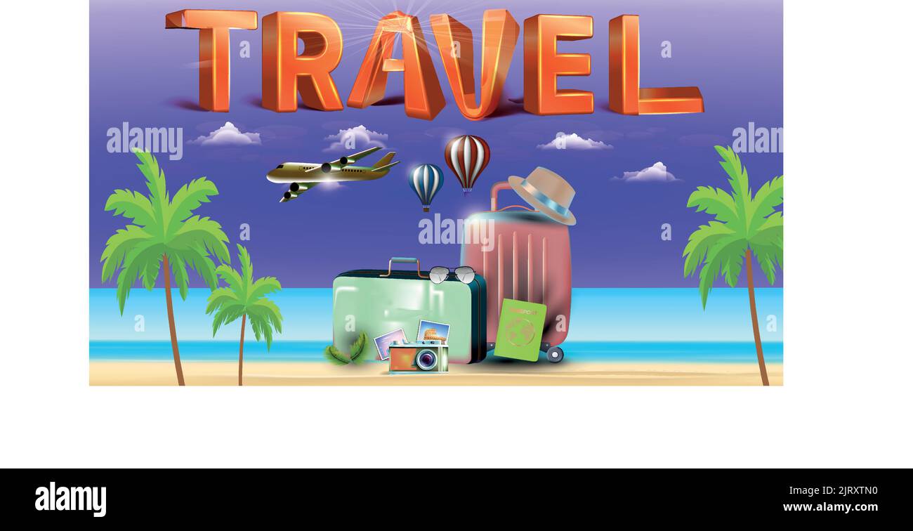 Vector realistic travel concept banner Stock Vector Image & Art - Alamy