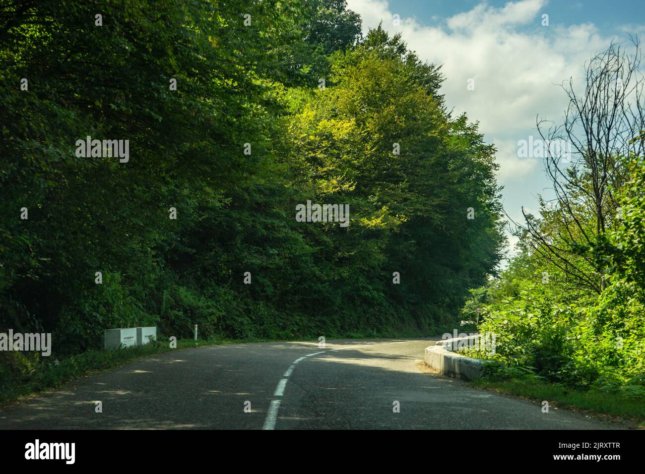 Mountain landscape in famous recreation zone of Guria region in western ...