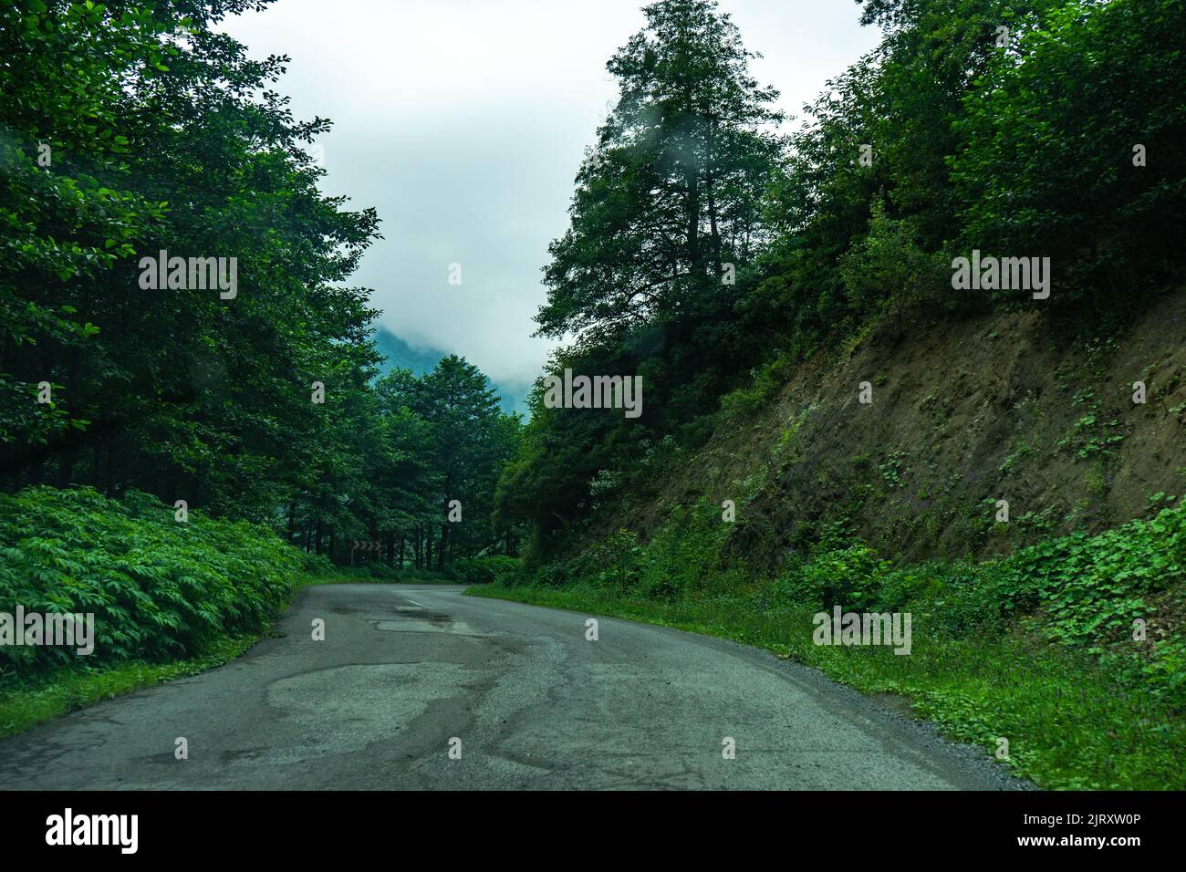 Mountain landscape in famous recreation zone of Guria region in western ...