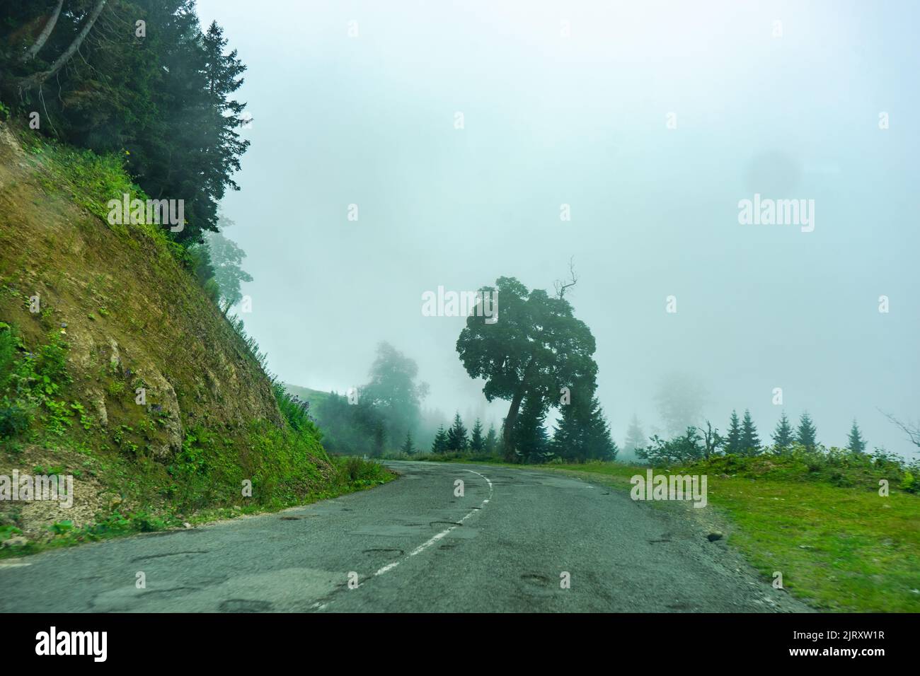 Mountain landscape in famous recreation zone of Guria region in western ...