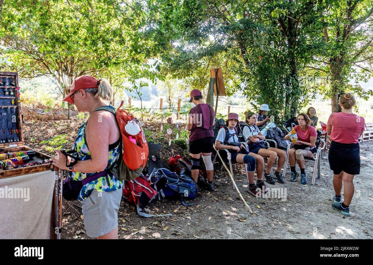 People Walking The Camino De Santiago In Spain Stock Photo - Alamy