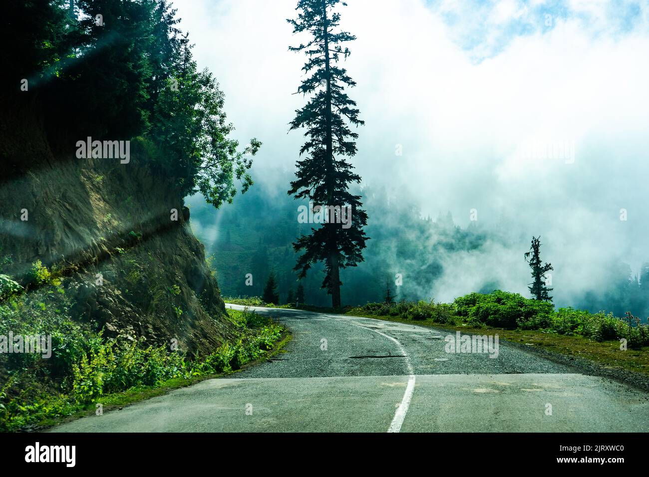Mountain landscape in famous recreation zone of Guria region in western ...