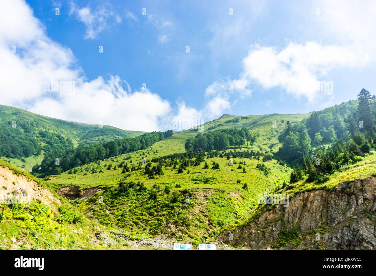 Mountain landscape in famous recreation zone of Guria region in western ...