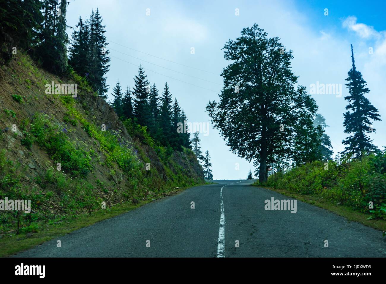 Mountain landscape in famous recreation zone of Guria region in western ...