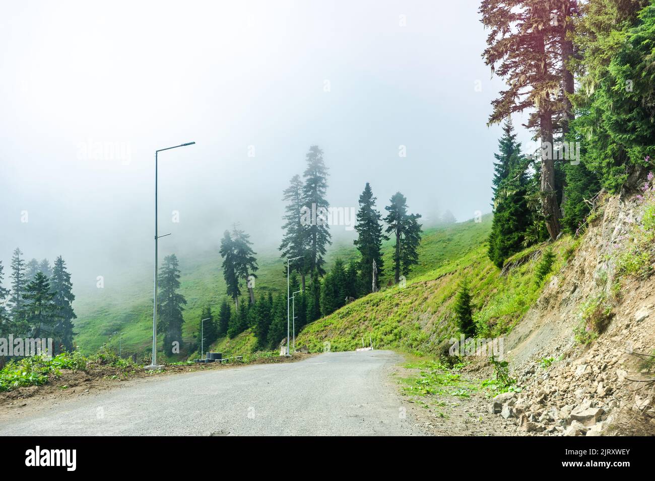 Mountain landscape in famous recreation zone of Guria region in western ...