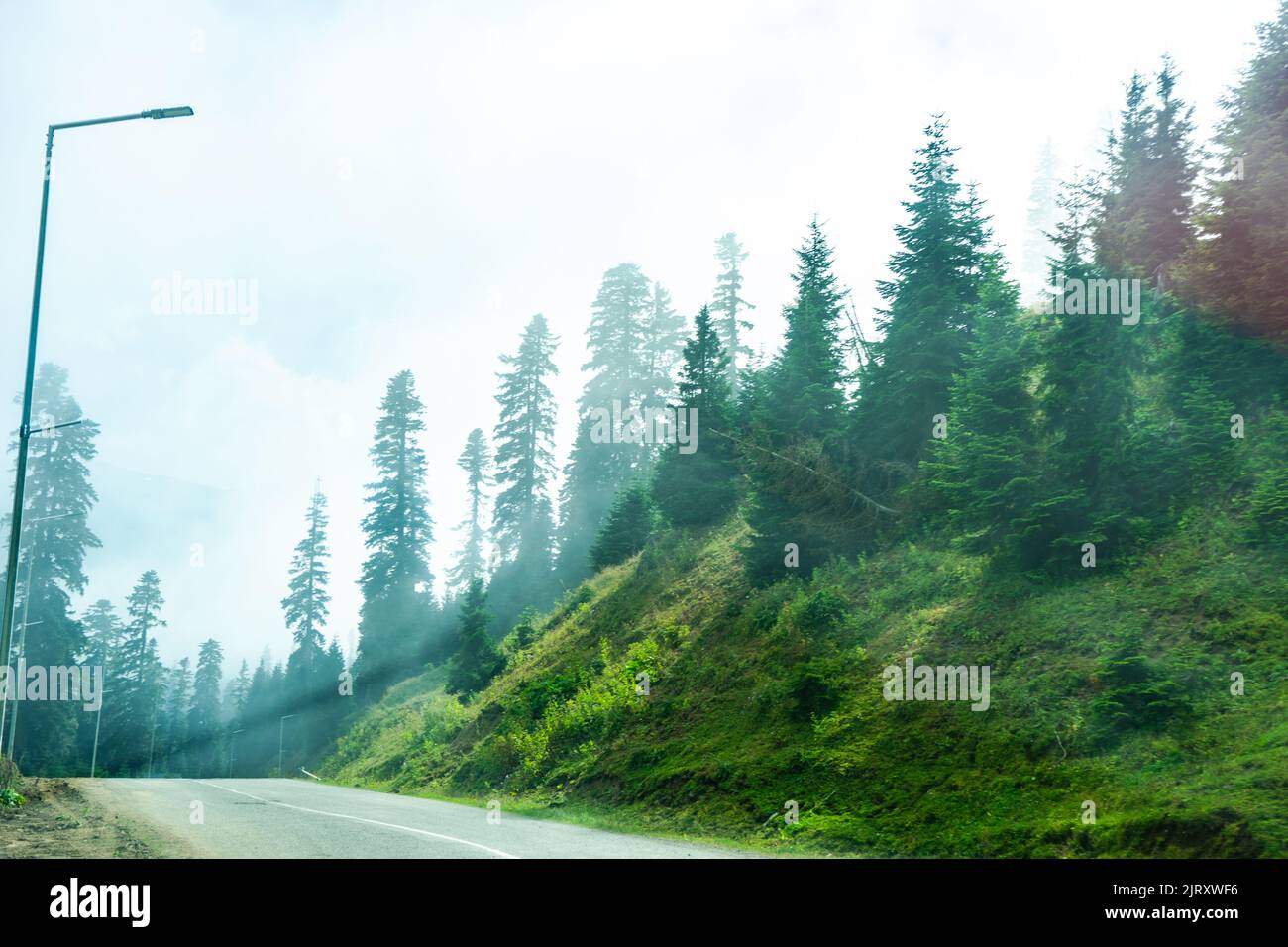 Mountain landscape in famous recreation zone of Guria region in western ...