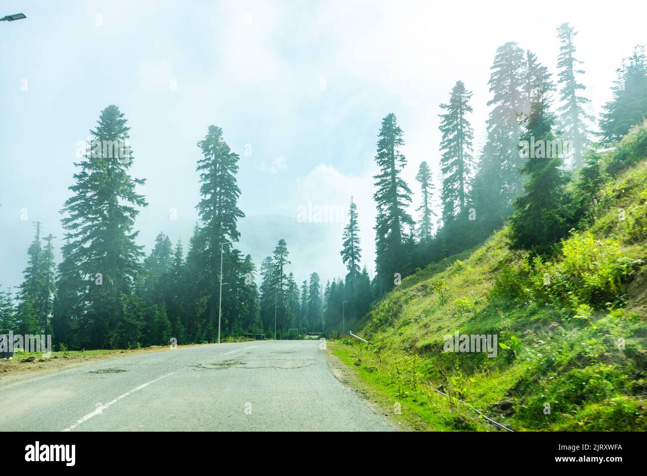 Mountain landscape in famous recreation zone of Guria region in western ...