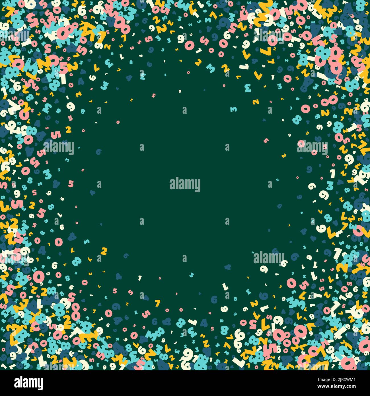 Falling light numbers. Math study concept with flying digits. Creative ...