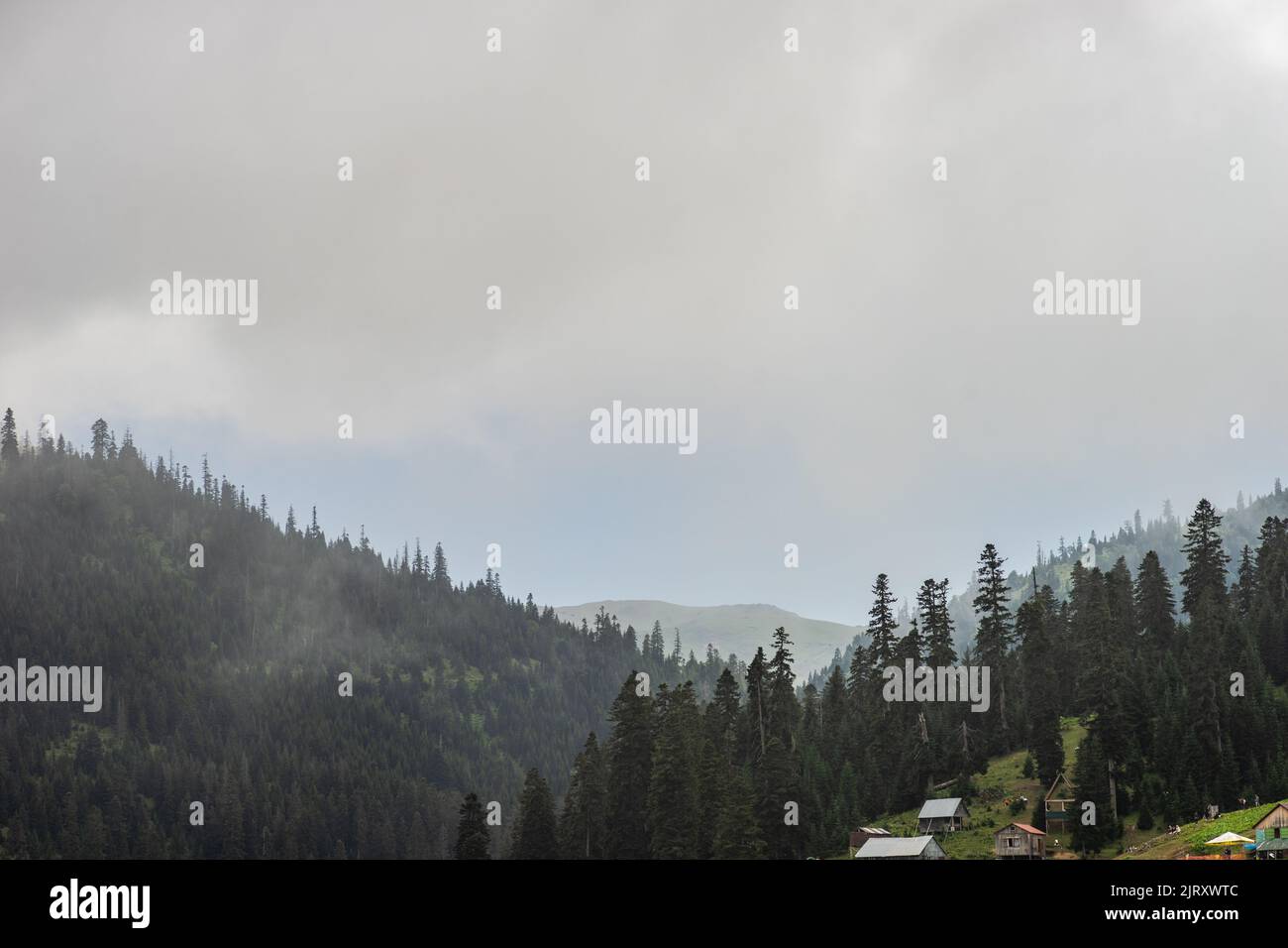 Mountain landscape in famous recreation zone of Guria region in western ...