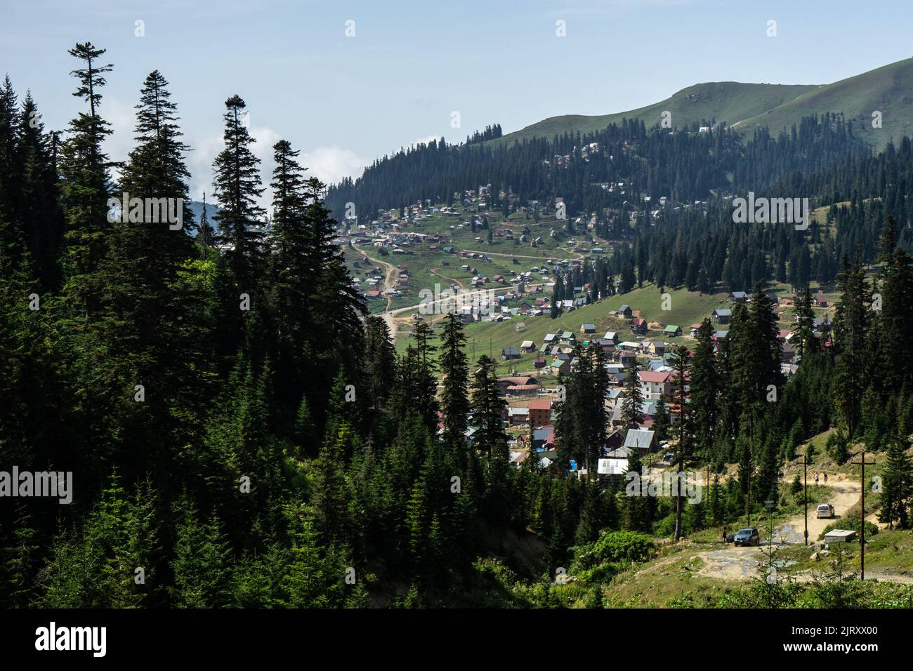 Mountain landscape in famous recreation zone of Guria region in western ...