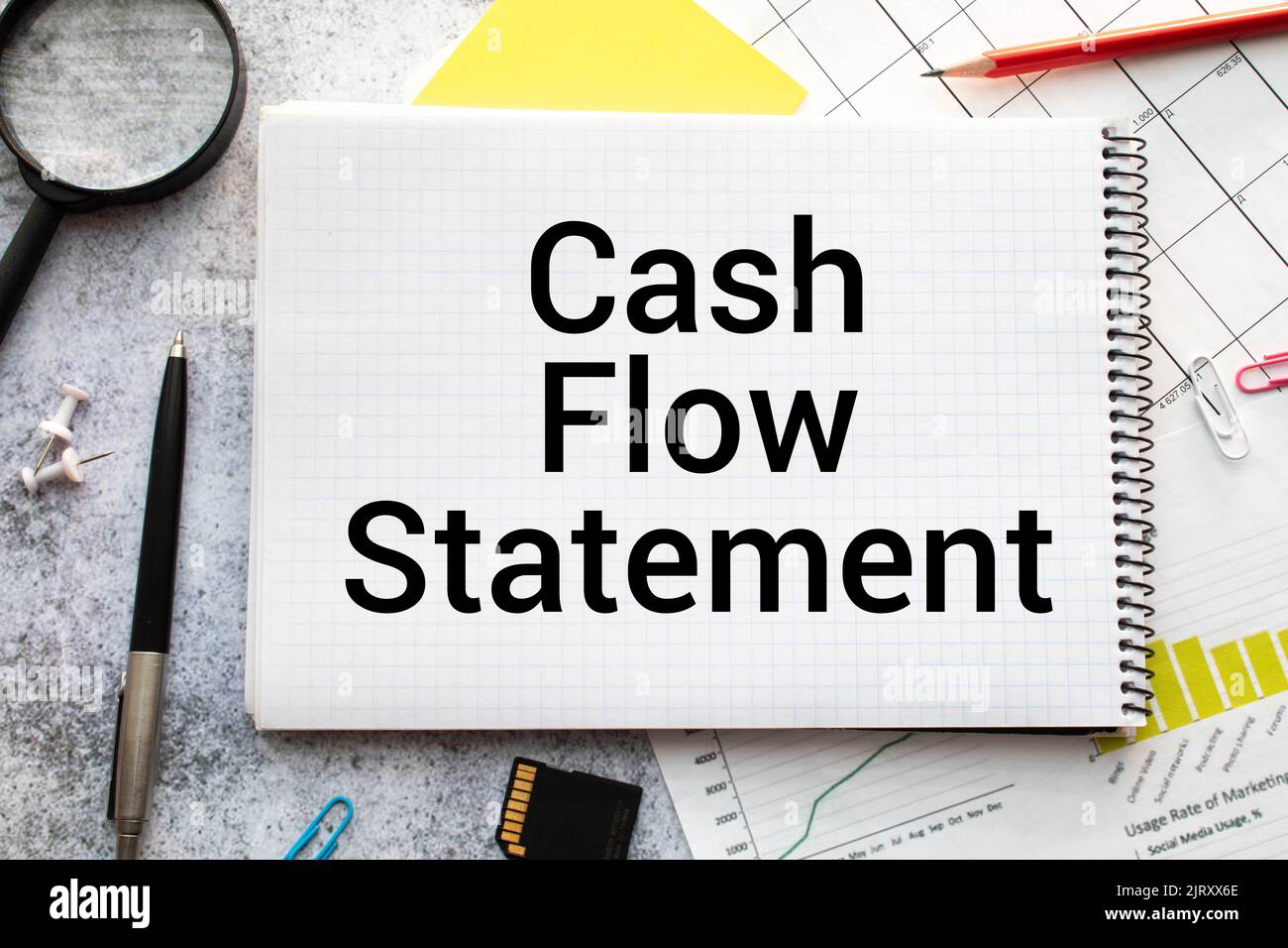 Cash-Flow Statement text write on a paperwork isolated on office desk ...