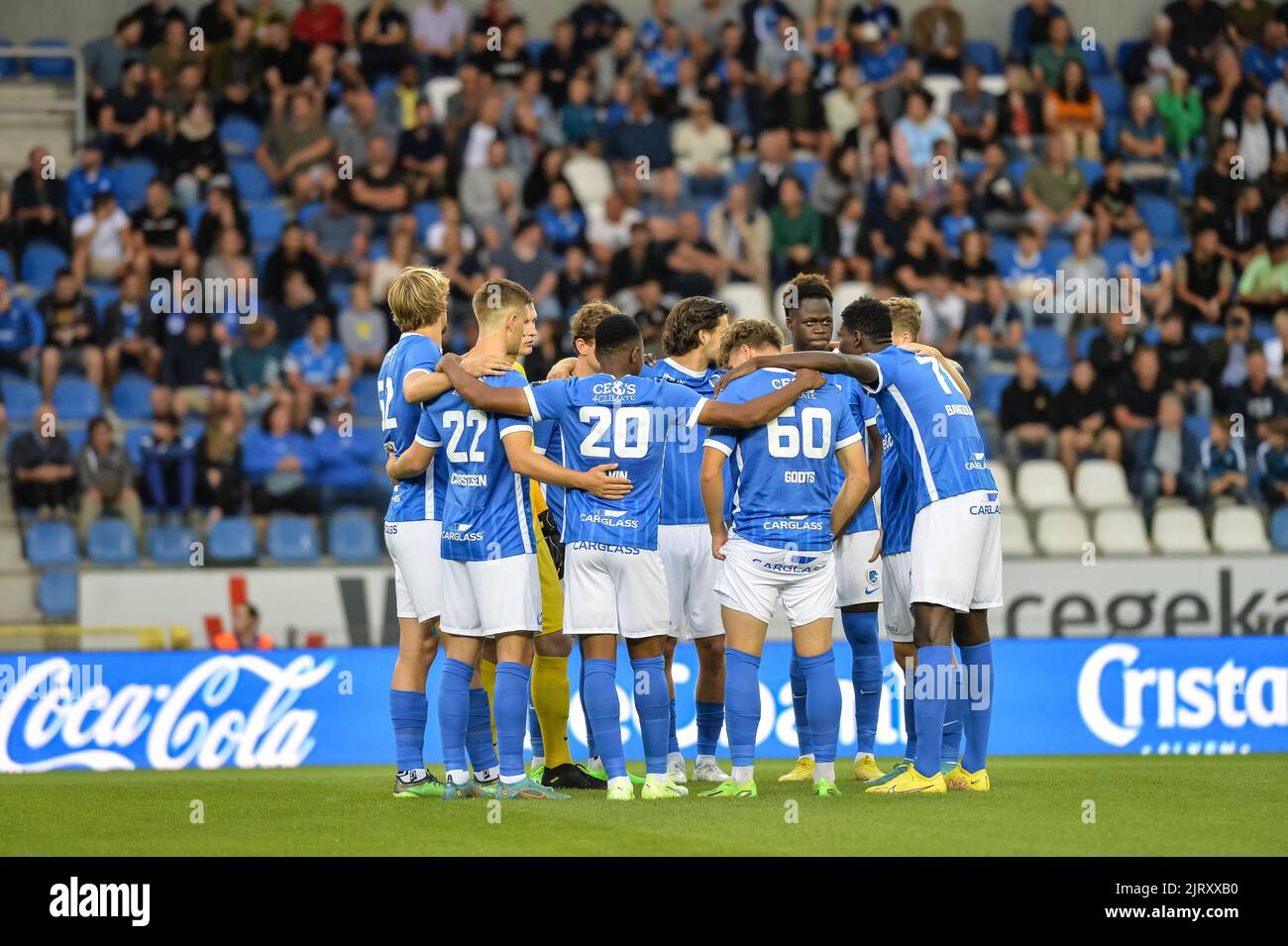 Jong Genk's players pictured during a soccer match between Jong Genk ...
