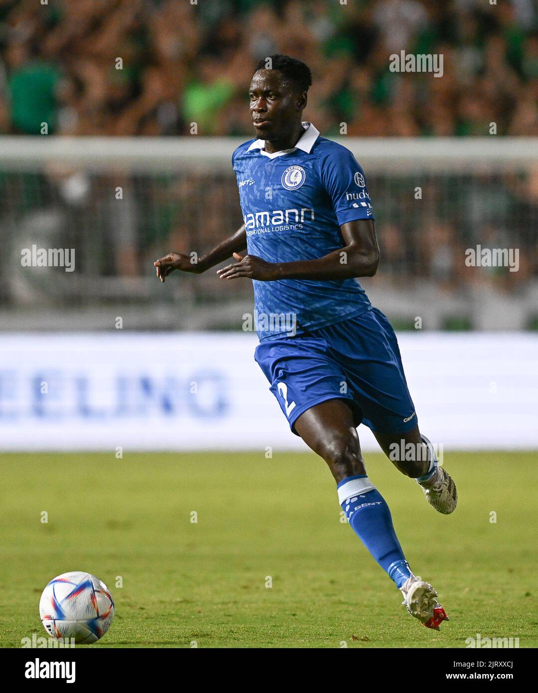 Gent's Joseph Okumu pictured in action during a soccer game between ...