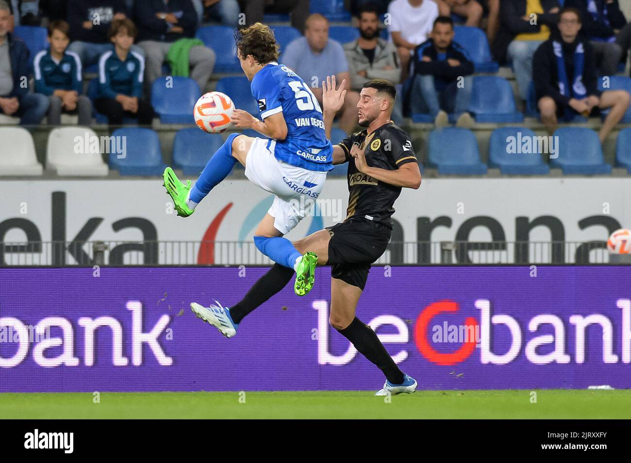 58 Jong Genk's Kamiel Van de Perre and 10 Lommel's Said Chadli pictured ...