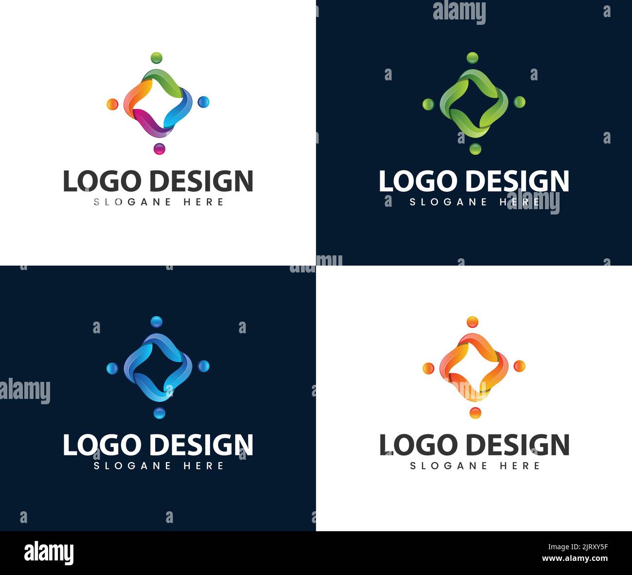 Modern 3d connect people with community logo. group logo, human, family ...