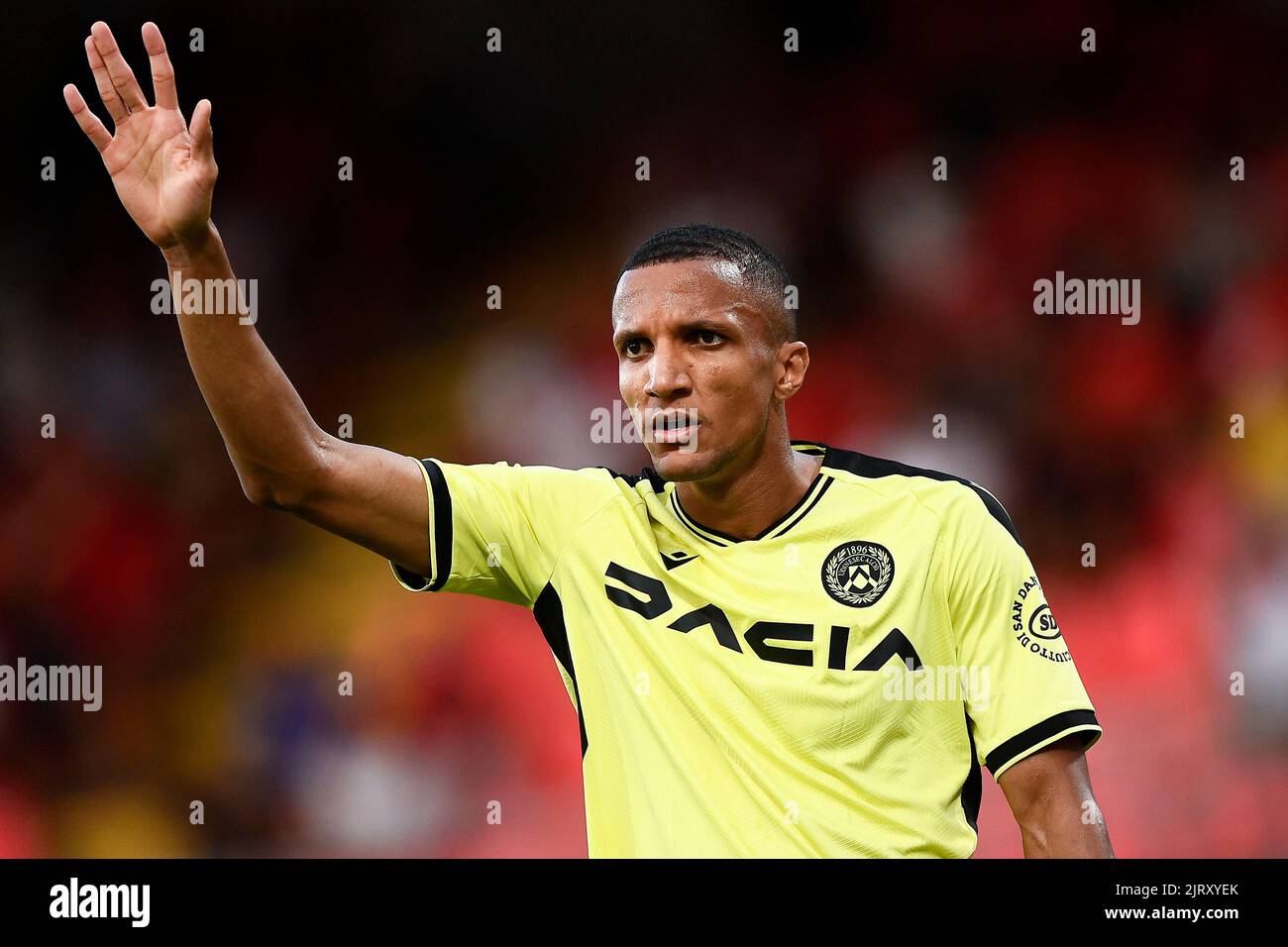 Rodrigo becao of udinese calcio gestures hi-res stock photography and ...