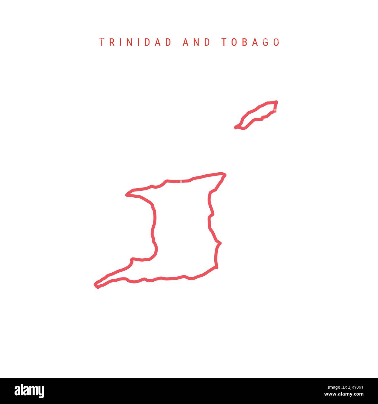 Trinidad and Tobago editable outline map. Republic of Trinidad and ...