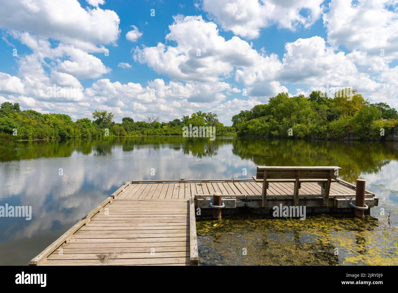Krueger Quarry Lake on a beautiful Summer afternoon in Lemont, Illinois ...