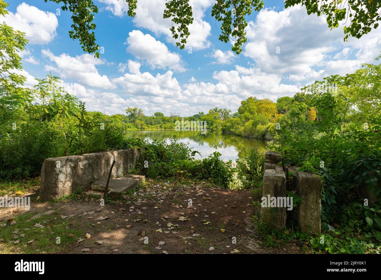 Krueger Quarry Lake on a beautiful Summer afternoon in Lemont, Illinois ...