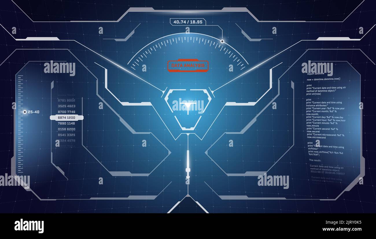 VR HUD digital futuristic interface cyberpunk screen design. Sci-fi ...