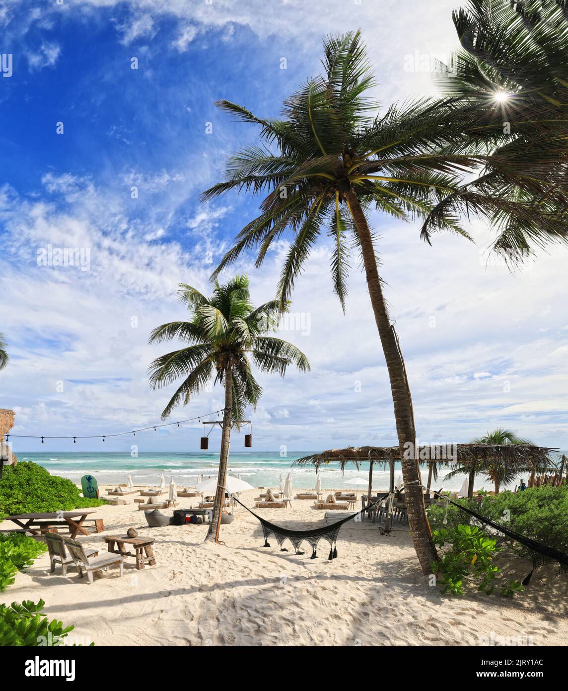 The idyllic sandy Tulum beach in Quintana Roo, Mexico Stock Photo - Alamy