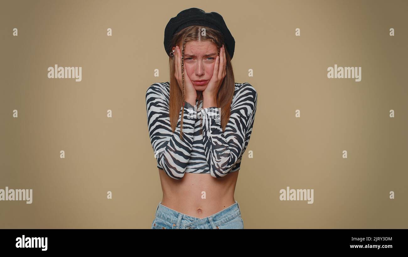 Young woman is upset for some reason hi-res stock photography and ...