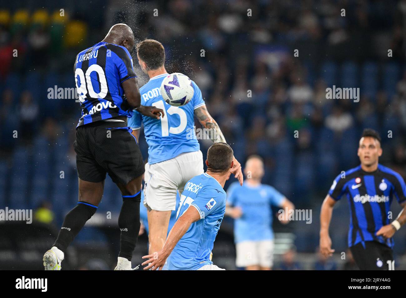 Rome, Italy. 26th Aug, 2022. Romelu Lukaku of FC Inter and Alessio ...
