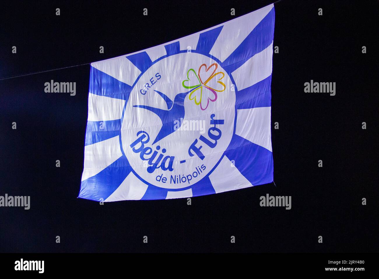 Flag of samba school Beija Flor Rio de Janeiro, Brazil - February 24 ...