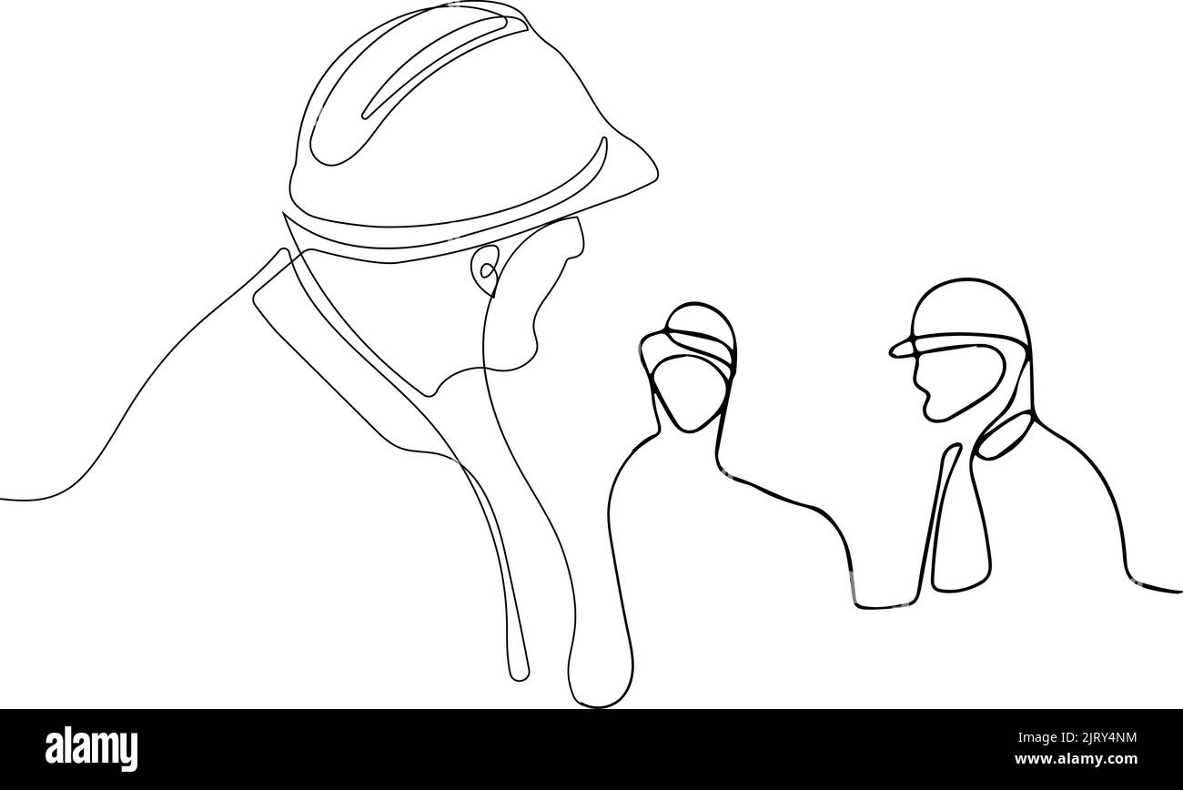 construction manager and engineer working on building site. Vector ...