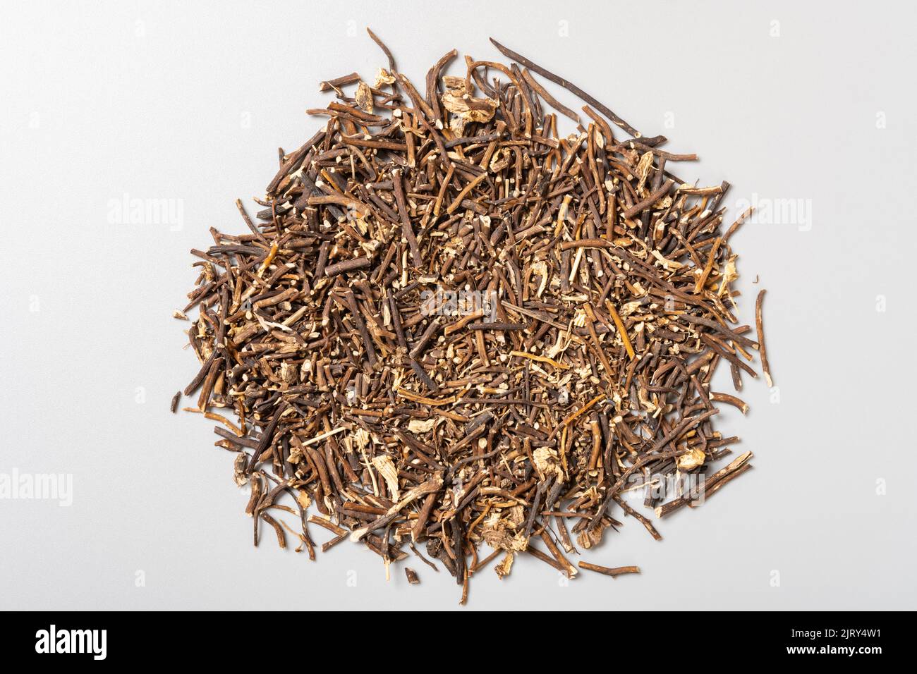 top view herb WeiLingXian or Clematidis Radix et Rhizoma or Chinese ...