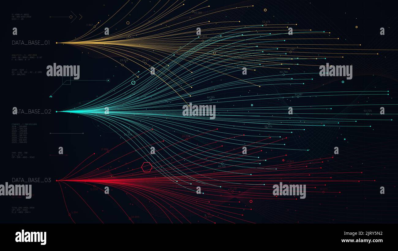 Trend lines analytical market economy information, Intricate data ...