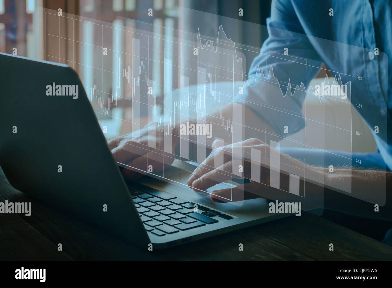 financial charts, business analytics and intelligence concept, analysys ...