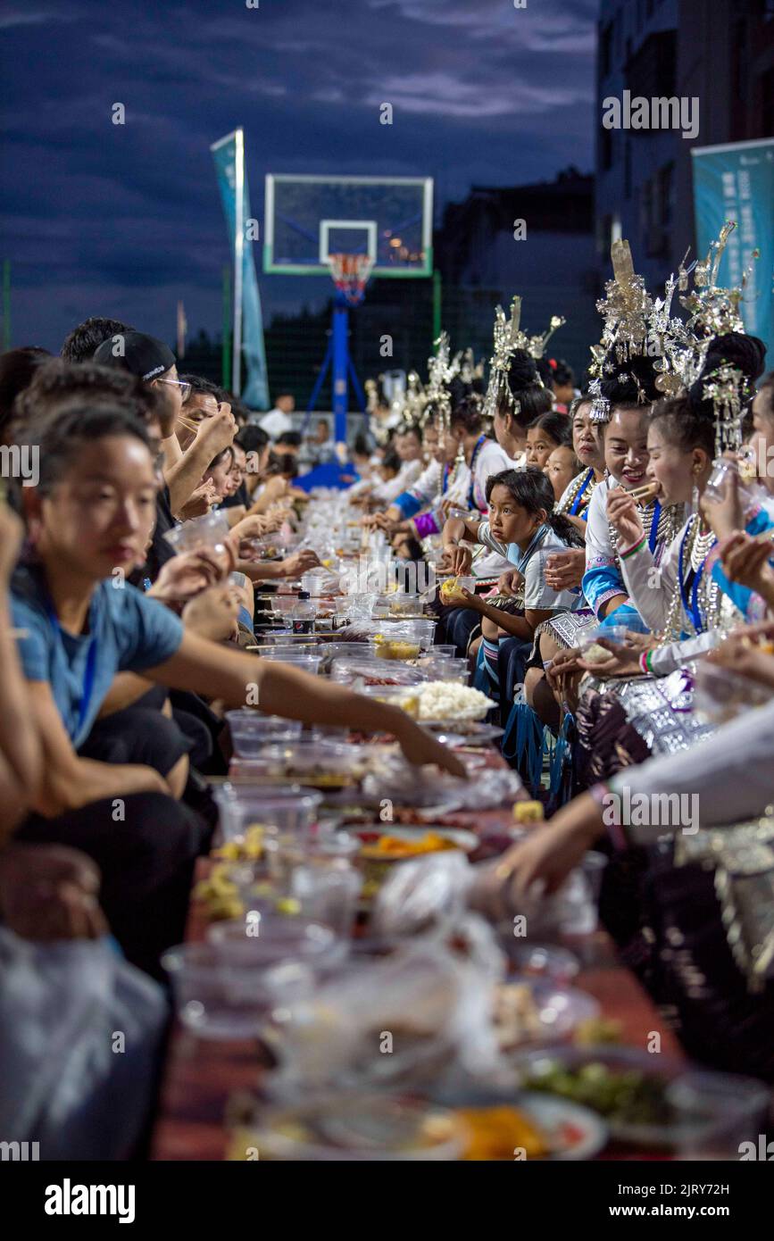 CONGJIANG, CHINA - AUGUST 26, 2022 - Local residents of the Dong ethnic ...